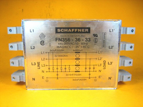 Schaffner - FN356-36-33 - Power Line Filter, 440/250VAC, 50-60Hz | eBay