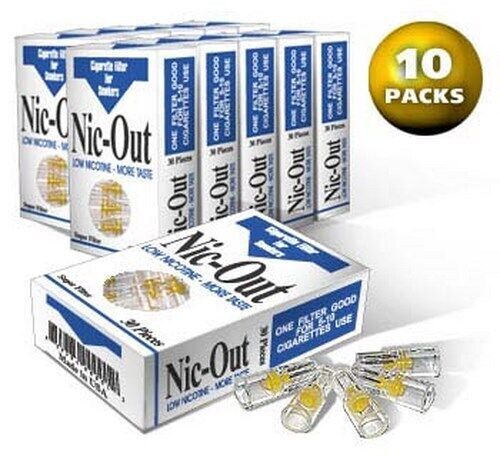 Nic-Out Disposable 10 Packs Cigarette Filters (300 filters) ~ Free ...