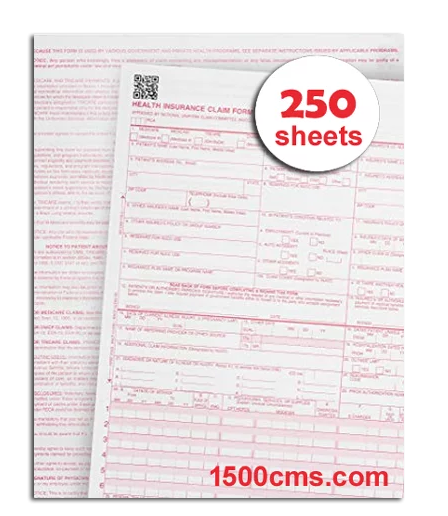 NEW CMS 1500 Forms - HCFA Health Insurance Claim (Version 02/12) - 250 ...