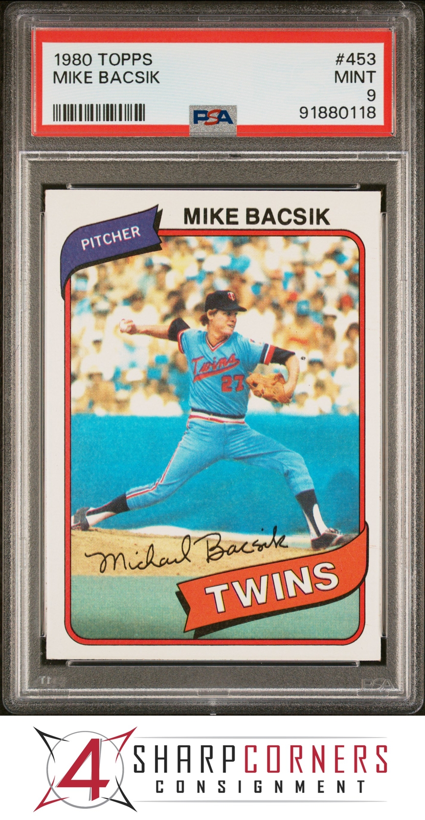 1980 TOPPS #453 MIKE BACSIK TWINS PSA 9 B4057027-118 | eBay