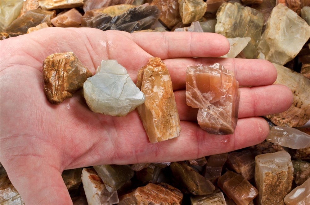 1 Pound of Natural Earth Tone Moonstone Rough - Cabbing, Tumble Rocks ...