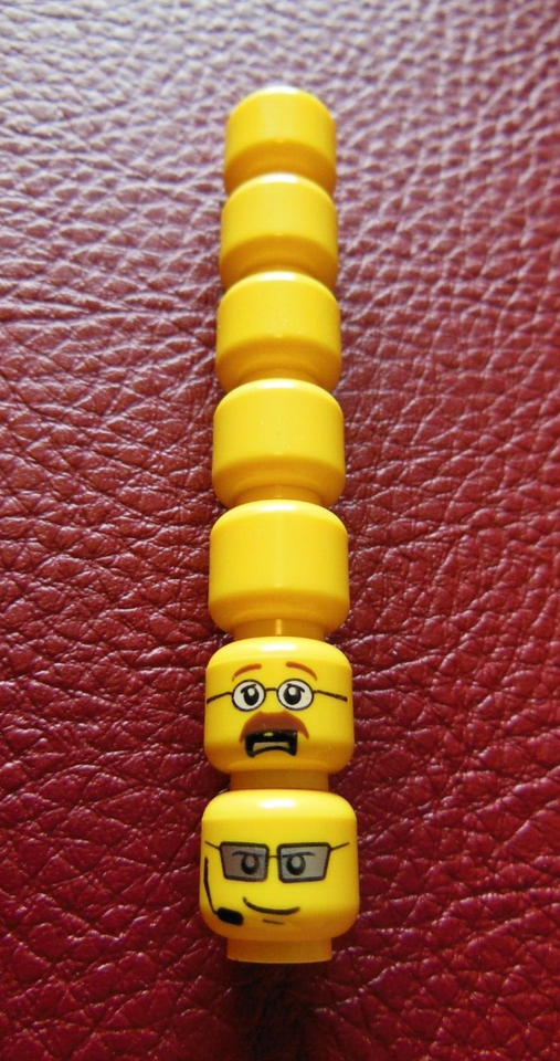 LEGO Minifigures 7 MINI FIGURE HEADS some double sided YELLOW COLORED ...