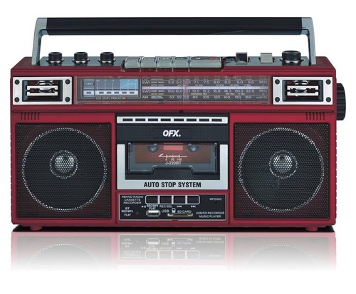 Red Boombox MP3 Conversion Radio to Cassette (AM FM) Ghetto Blaster Bluetooth Z | eBay