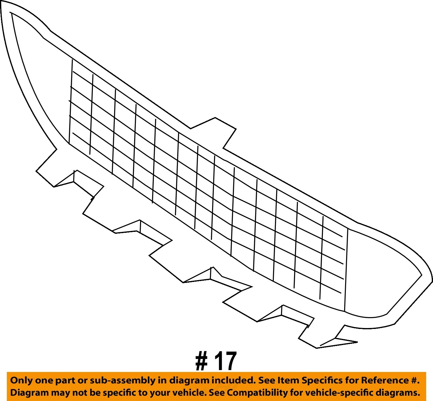 BMW 3 F30 Front M Bumper Center Grille Lower 51118054132 8054132 2015 ...