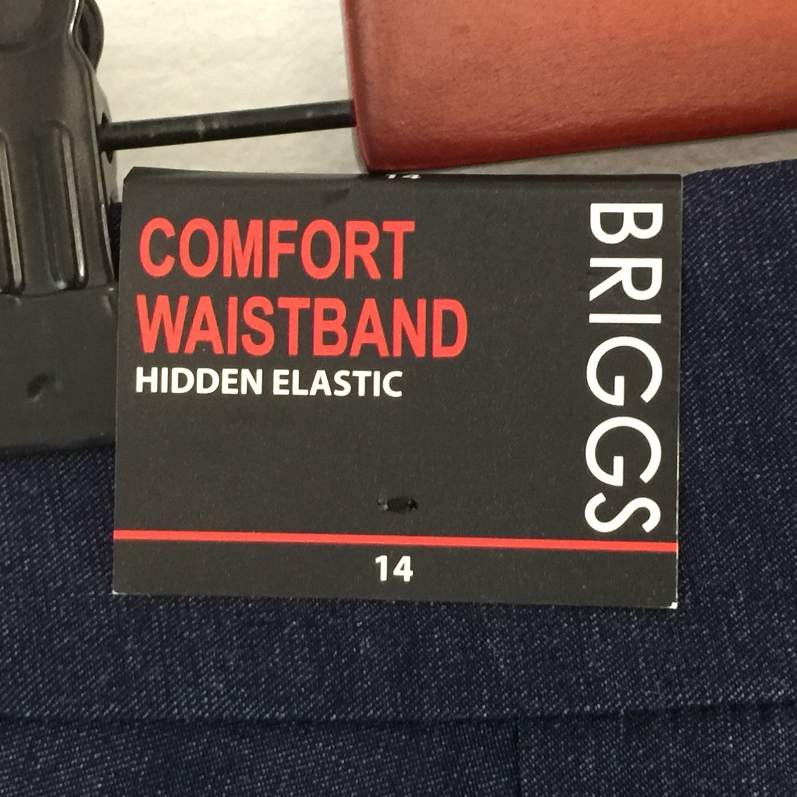 NWT Briggs Womens Sz 14 Comfort Waistband Blue Pants Hidden Elastic ...