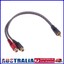 5pc 30cm 1 RCA Male to 2 RCA Female OFC Splitter Cable for Car Audio ...