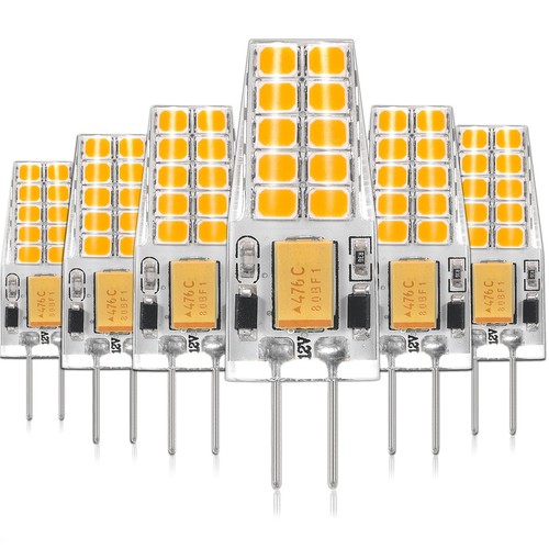 6 Pack G4 LED Bulb 12V AC/DC 2.5W Equivalent 30W T3 Bi-Pin Base 2700K ...