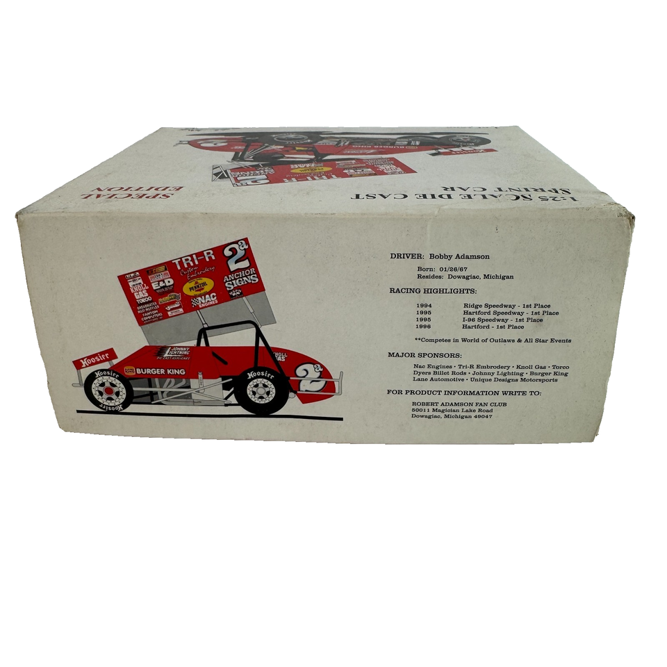 GMP Bobby Adamson Special Edition 1997 Sprint Car 1:25 Scale Burger ...