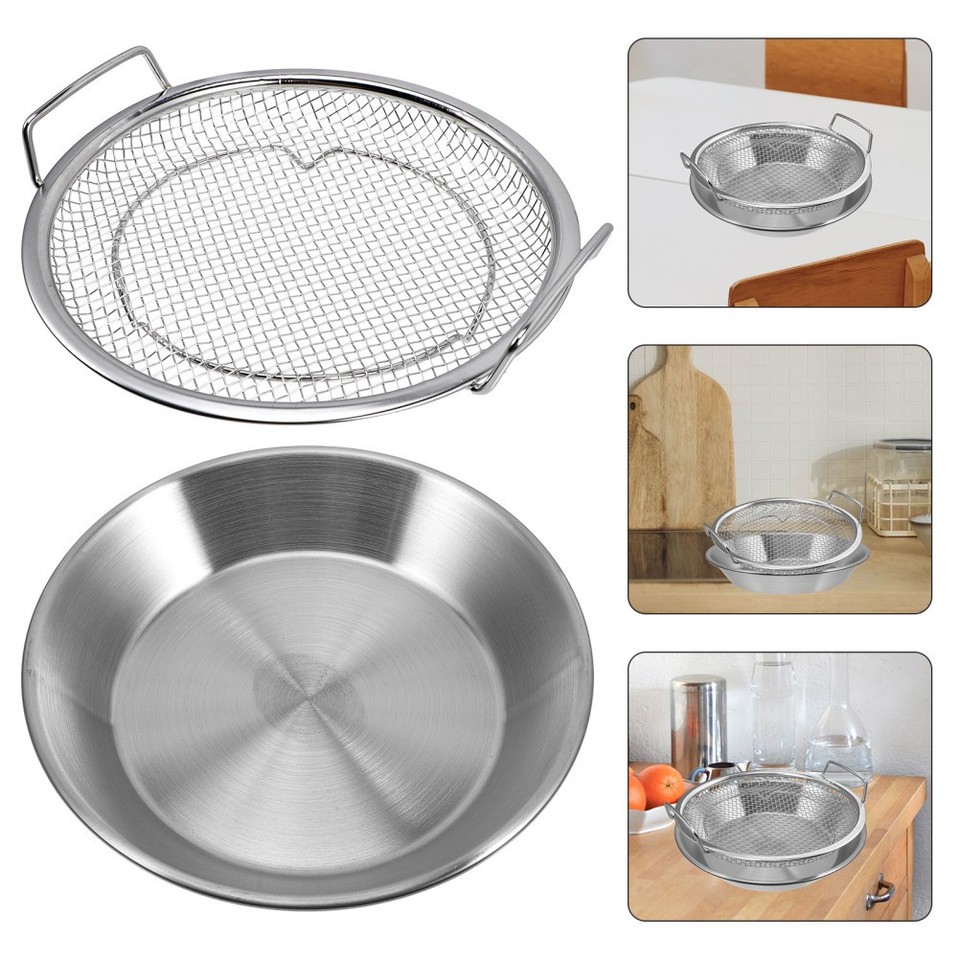 Fryer Basket Food Storage Plate Serving Platter Fried Oil Draining Rack ...