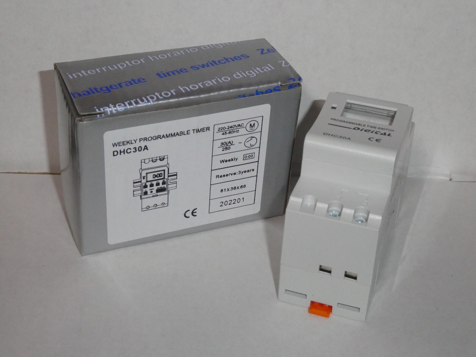 240v DIGITAL TIMER SWITCH LCD 24/7 DIN RAIL 30A PUMP SOLAR LIGHTING ...