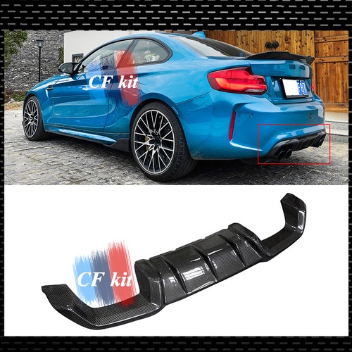FOR 2016-2021 BMW F87 M2 PERFORMANCE STYLE CARBON FIBER REAR LIP BUMPER ...