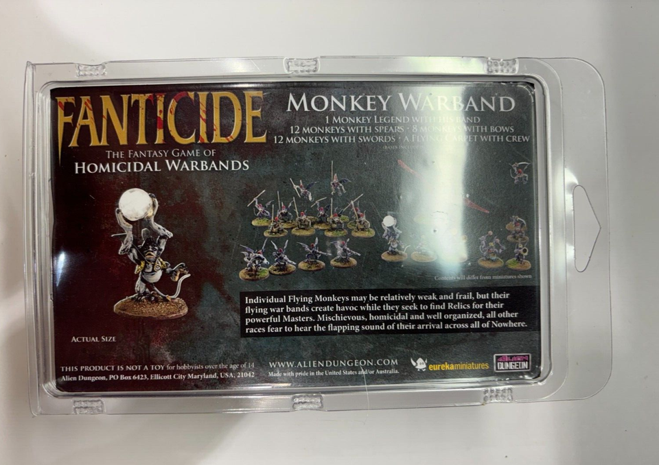 28MM Fanticide Homicial Warband Monkey Warband NIP 34 Miniatures Game ...