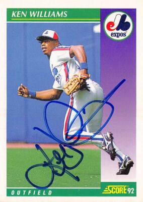 Ken Williams autographed Baseball Card (Montreal Expos) 1992 Score #354 ...