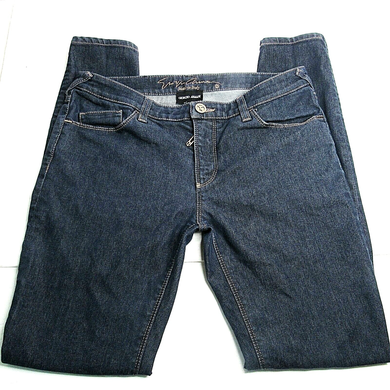 GIORGIO ARMANI J28 Dark Wash MADE IN ITALY Skinny Jeans SZ 29" x30" x8 ...