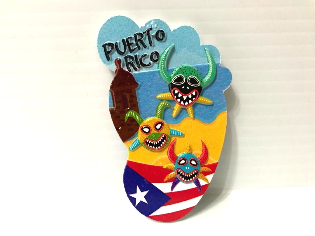 Puerto Rico Boricua Flag Vegigantes Morro Footsteps Feet Magnets GIFT ...