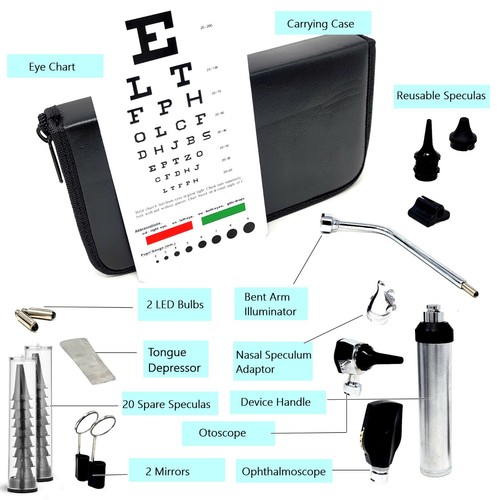 Diagnostics Professional Physician ENT Exam Kit Medical Otoscope ...