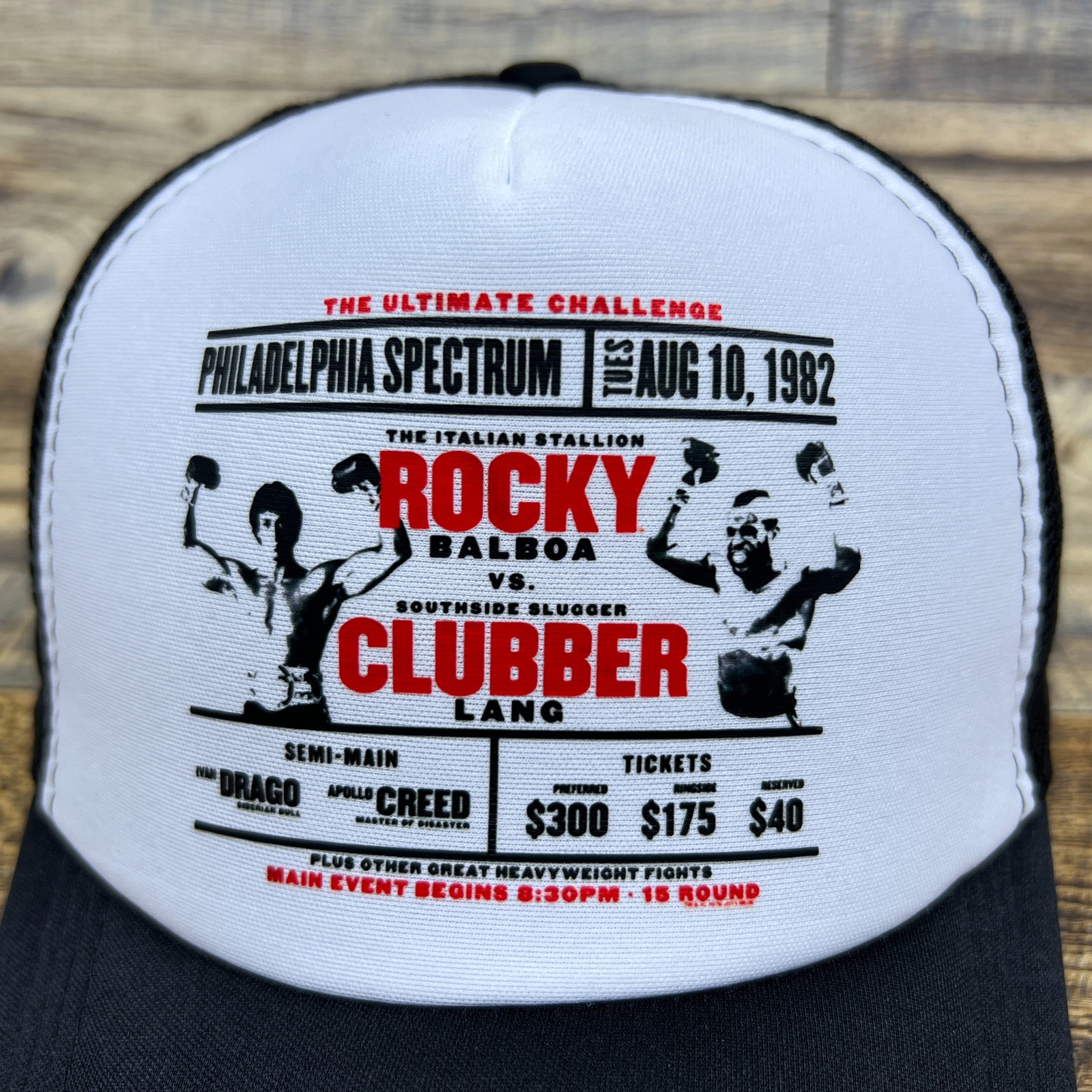 Rocky Balboa Clubber Lang Mens Trucker Hat Black Snapback 1982 ...