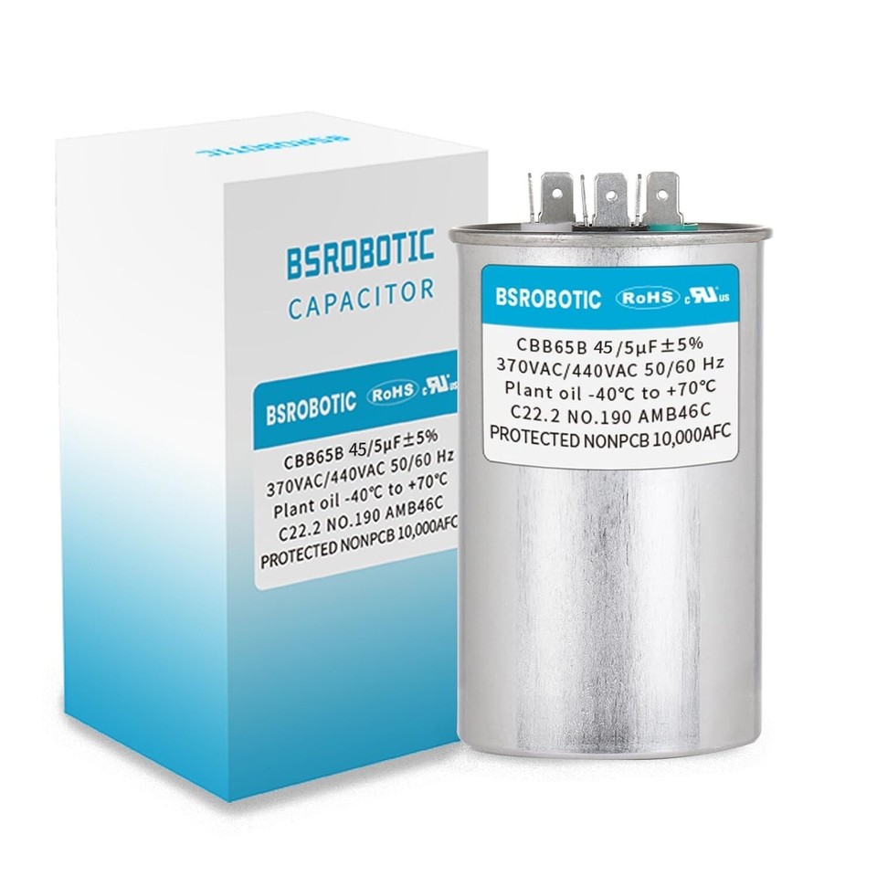 45/5 440V CBB65B AC Capacitor - 45+5 Uf ±5% MFD 370/440 Volt Dual Run ...