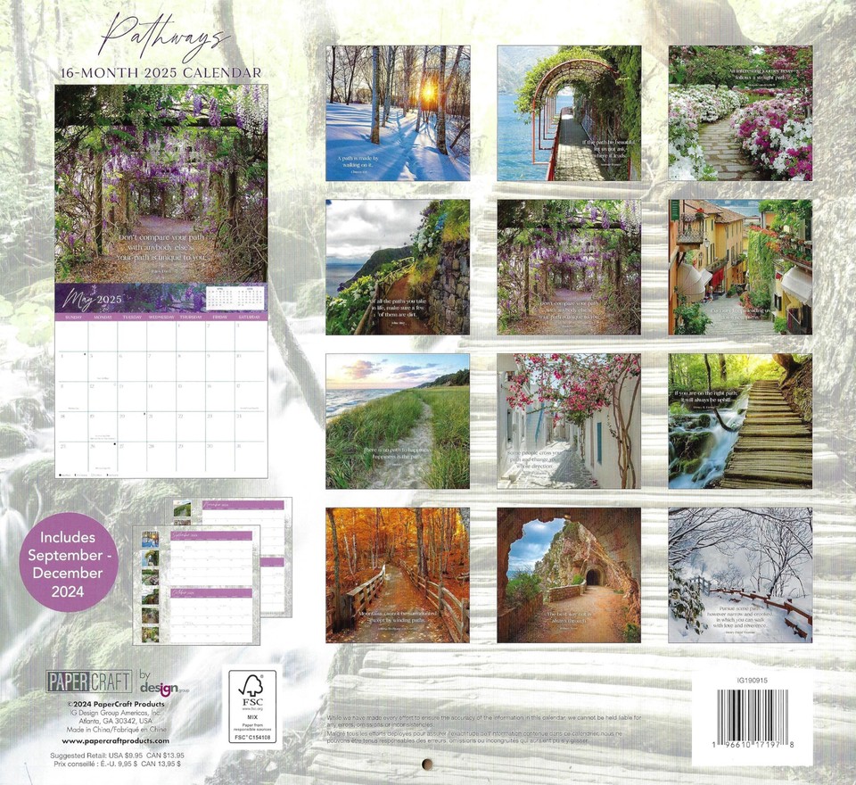 Pathways 2025 Full Size Wall Calendar for Planning, Scheduling, and ...
