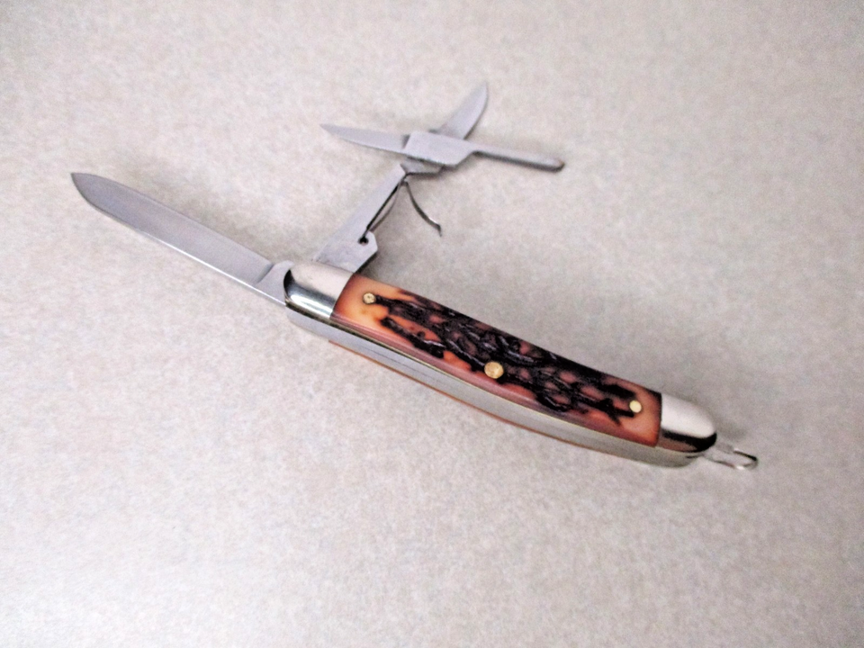 Vintage Schrade USA 707UH Uncle Henry Gambler Pen Knife and Scissors ...