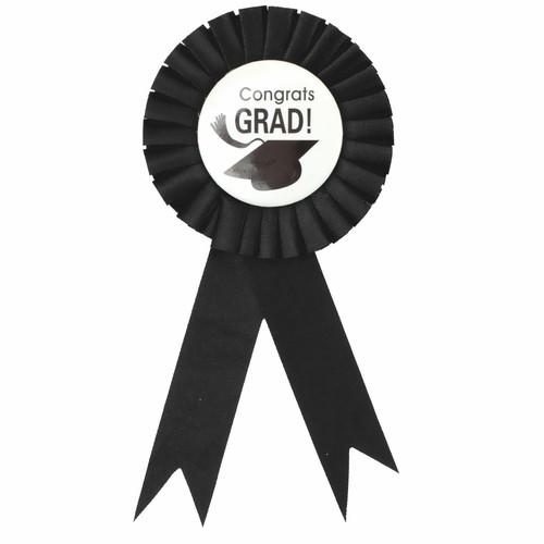 GRADUATION RIBBON BADGE Grad Award Uni Rosette Fancy Dress Party ...