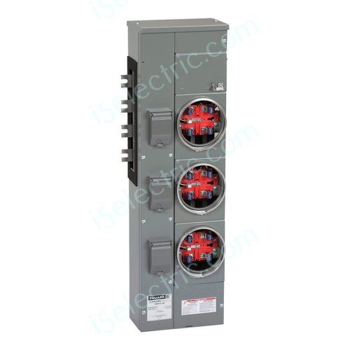 Square D EZM313125 3 Phase In 1 Phase Out w/3-Gang 125A Ring Type Meter ...