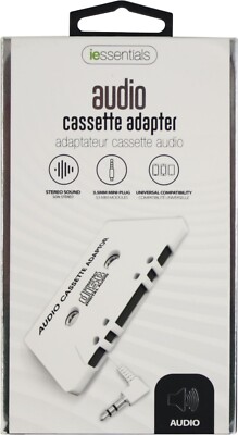 (48) White IEssentials Audio Cassette Adapter to 3.5mm Jack Music | eBay