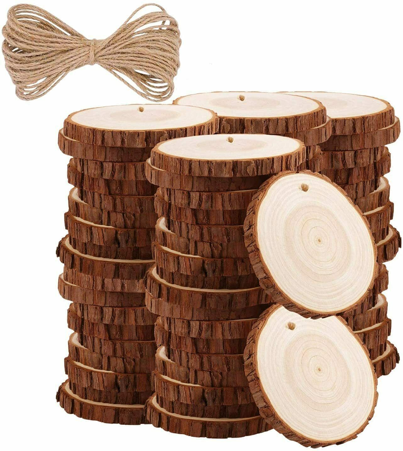 120Pcs Wood Log Slices Discs Round 5-6cm Pyrography Rustic DIY Crafts ...