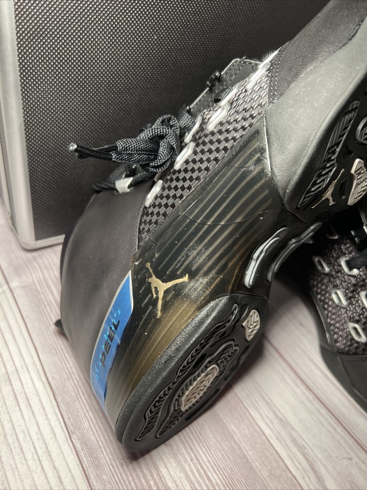 NEW 2002 NIKE AIR JORDAN 17 XVII ORIGINAL BLACK METALLIC SILVER MENS ...