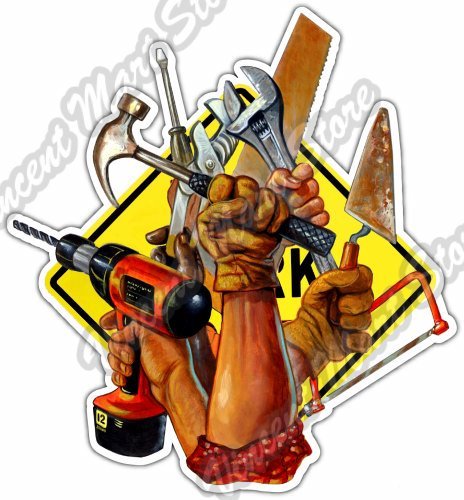 Construction Tools Hammer Saw Drill Wrench Car Bumper Vinyl Sticker ...