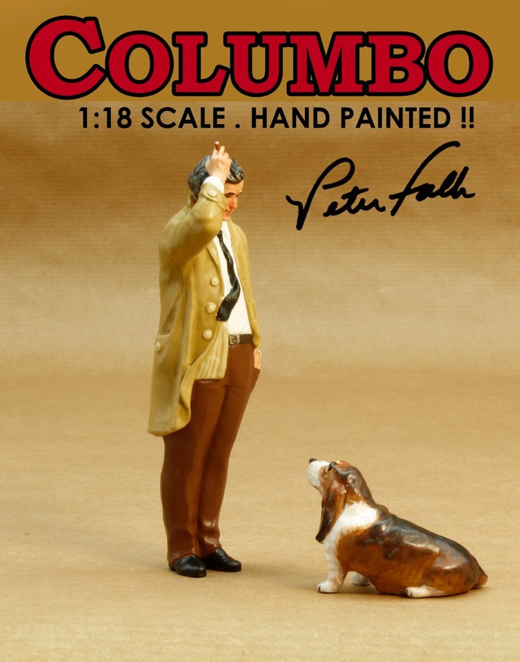 1:18 FIGURE COLUMBO and DOG . PETER FALK PAINTED WELLY SOLID MINICHAMPS ...
