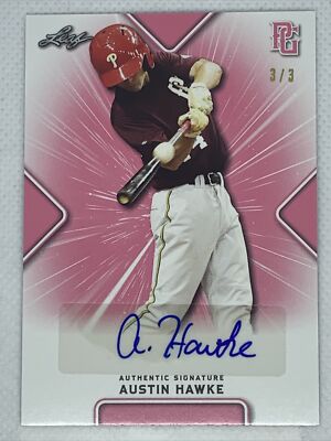 2021 LEAF PERFECT GAME PINK PAPER AUSTIN HAWKE RC AUTO # 3/3 | eBay
