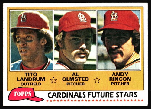 1981 Topps Cardinals Future Stars Landrum / Al Olmsted / Rincon Rookie ...