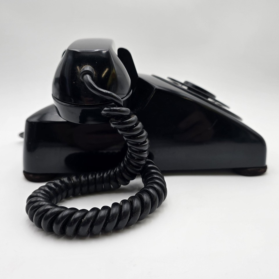 Vintage Rotary Dial Telephone Western Electric 500 Black Desk Phone MCM ...