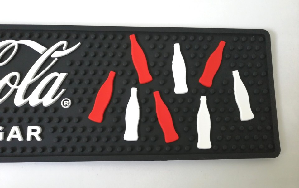 Coca-Cola Bar Runner Drip Mat Rubber Coca-Cola Zero Sugar Black Rubber ...