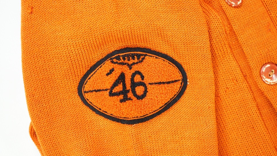 Rare VTG R High School Class of ’46 1946 Football Cardigan Sweater 40s ...