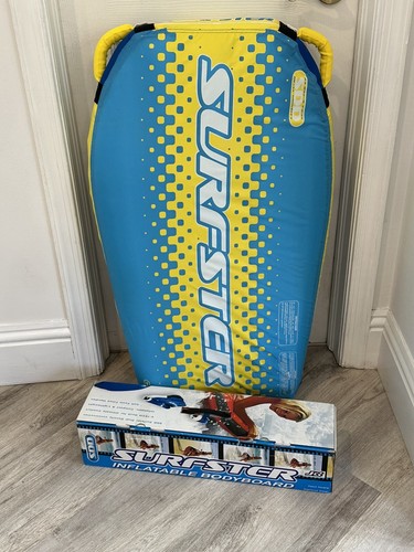 Surfster J3 Inflatable Surf Body Boogie Board Yellow Blue No Pump | eBay