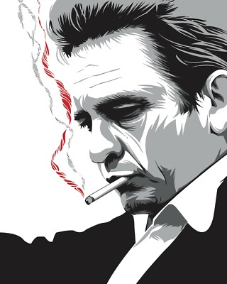 New Johnny Cash Smoking Music Poster Wall Art Print Canvas FREE ...