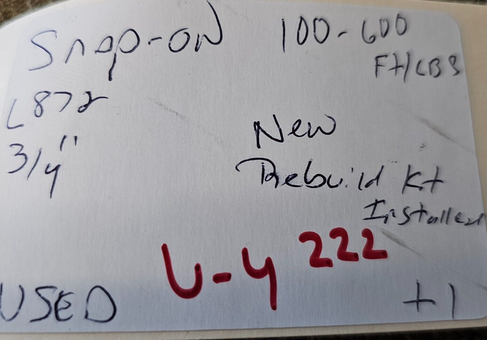 Snap-on QD4R600 Ratchet Click Torque Wrench 3/4" Drive L872 100-600 Ft ...