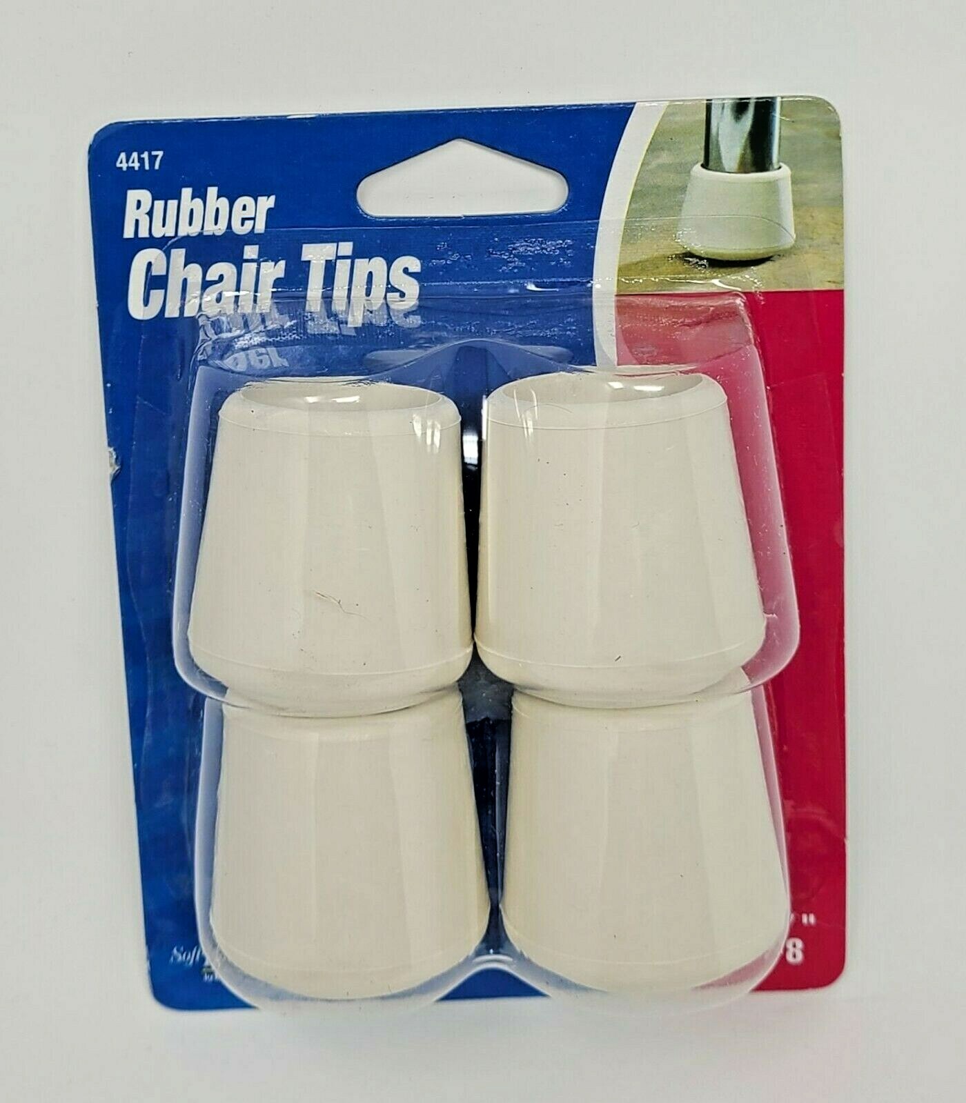 Rubber Chair Tips 4pc White 1 1/8 in. Soft Touch by Waxman 4417 Table ...