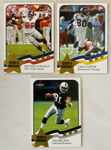 2002 Fleer Tradition Decade of Dominance - Carter, Strahan & Tim Brown ...