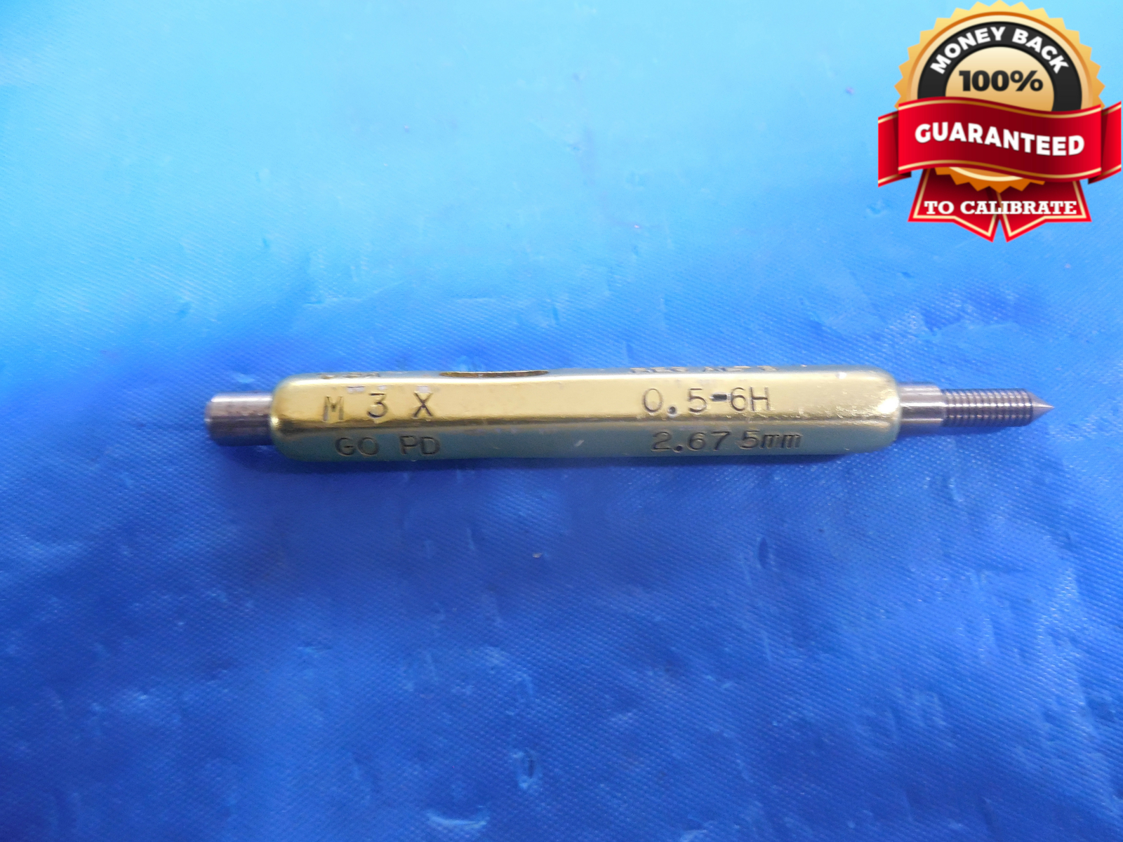 M3 X .5 6H METRIC THREAD PLUG GAGE 3.0 0.5 NO GO ONLY P.D. = 2.775 mm ...