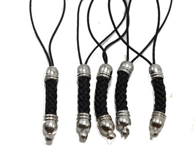 20 Black Braided Mobile Cell Phone Dangle Strap Lariat Lanyard Cords ...