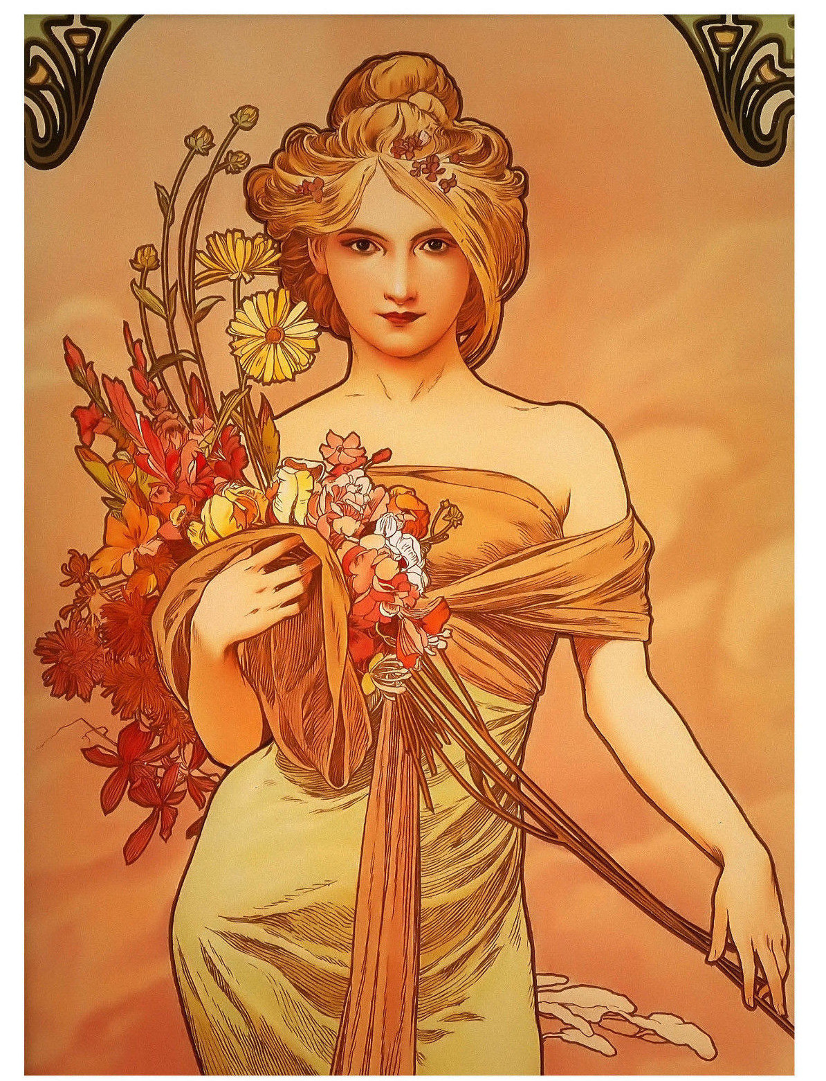 Spring, 1896 by Alphonse Mucha Art Print Offset Lithograph Poster 16x20 ...