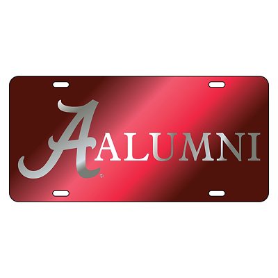 ALABAMA CRIMSON TIDE Crimson Mirrored ALUMNI License Plate / Car Tag | eBay