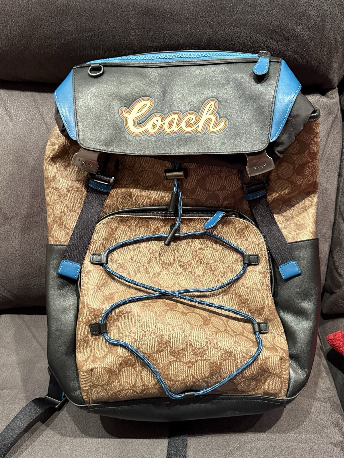 Coach Signature Canvas Track Backpack - Gem