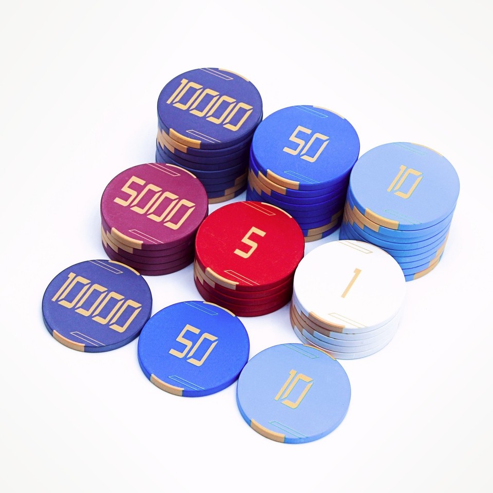 50pcs GOLDEN CLUB CERAMIC POKER CHIPS 10,000 DENOMINATION MRC POKER | eBay