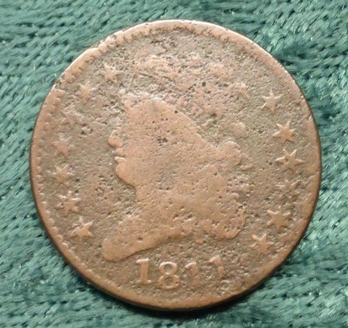 1811 Classic Head 1/2-Cent, United States of America Half-Cent Coin ...