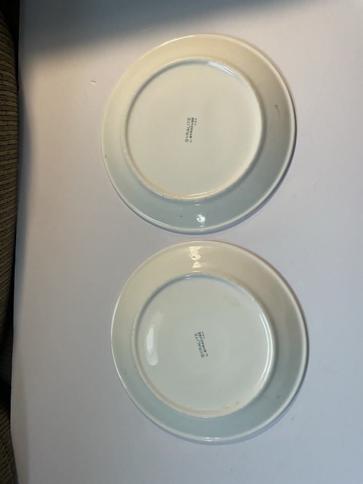 SYRACUSE CHINA SYRALITE TEAL FLOWERS 9" DINNER PLATES (2) | eBay