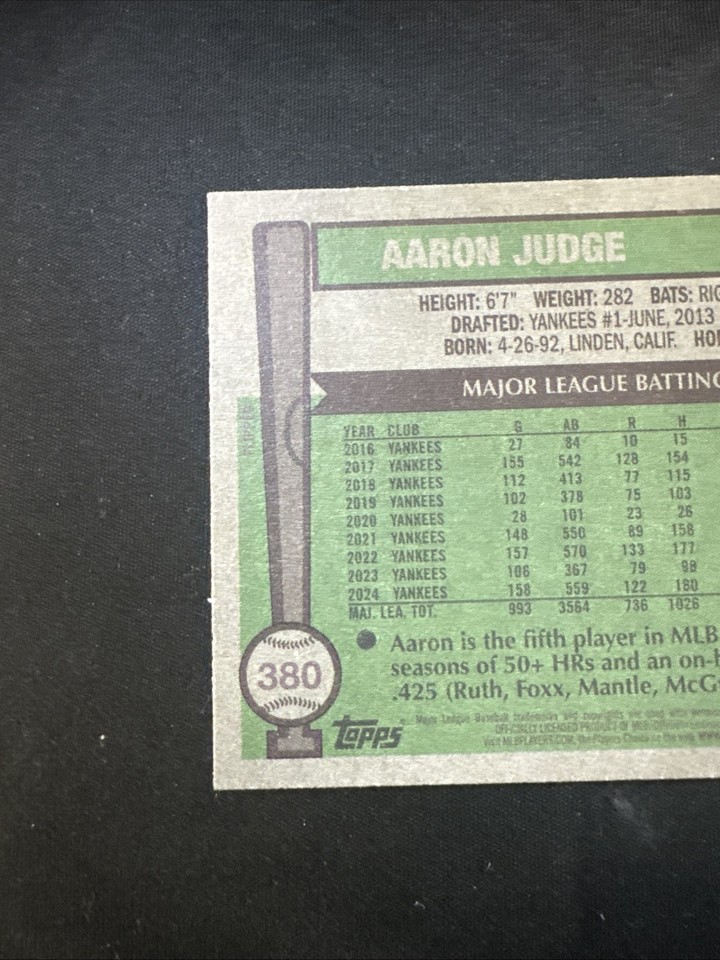 2025 Topps Heritage Aaron Judge #380 Bat Flipped Variation New York ...
